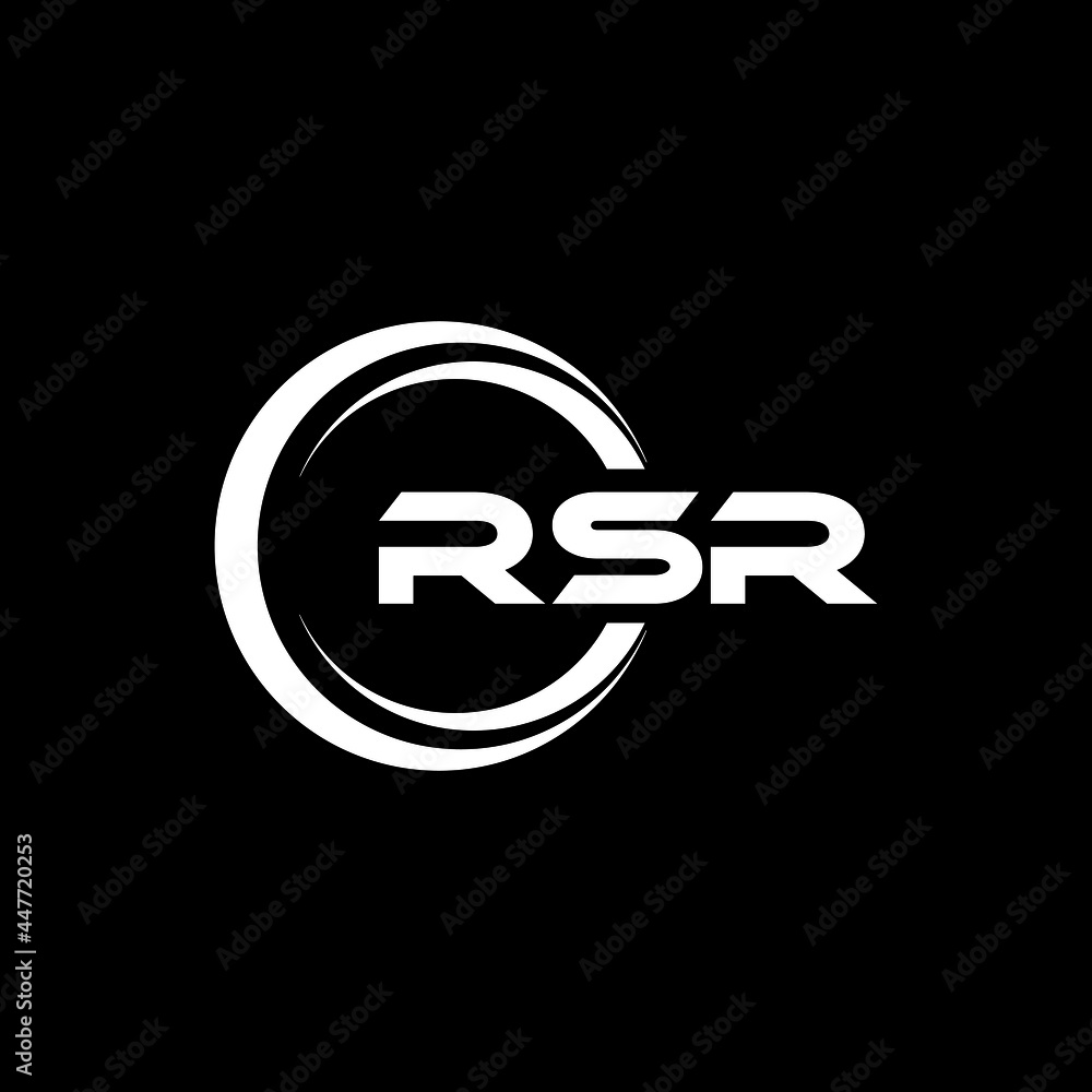 RSR letter logo design with black background in illustrator, vector ...