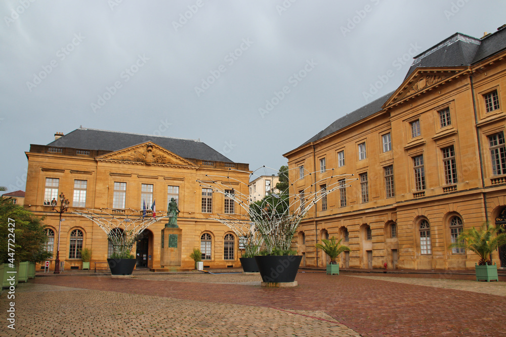 town hall and baroque building at the place des armes in metz in ...