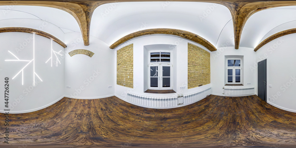 full seamless hdri panorama 360 angle in white empty apartment interior ...
