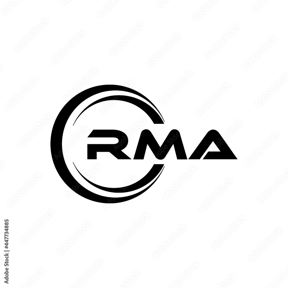 RMA letter logo design with white background in illustrator, cube logo ...