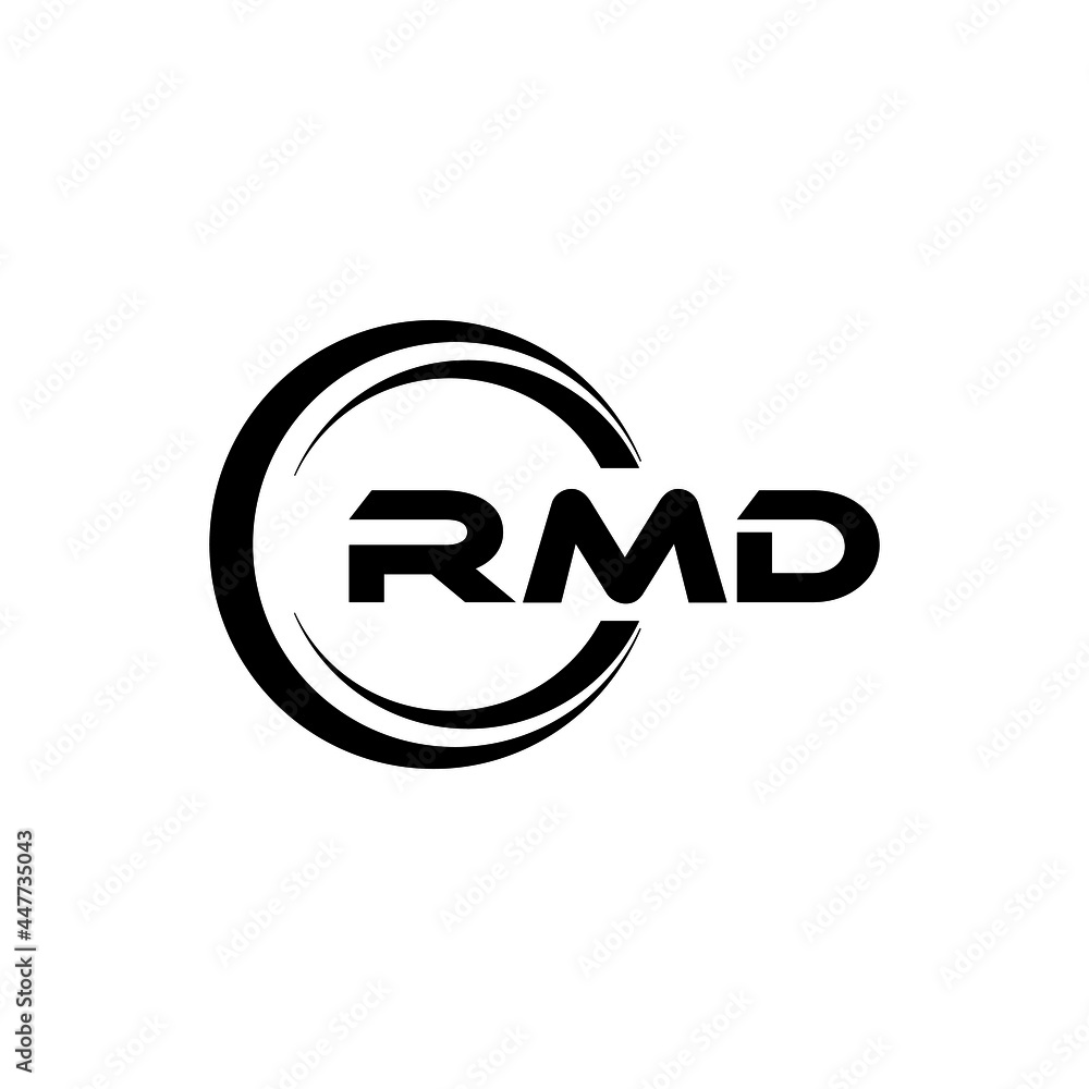 RMD letter logo design with white background in illustrator, cube logo ...