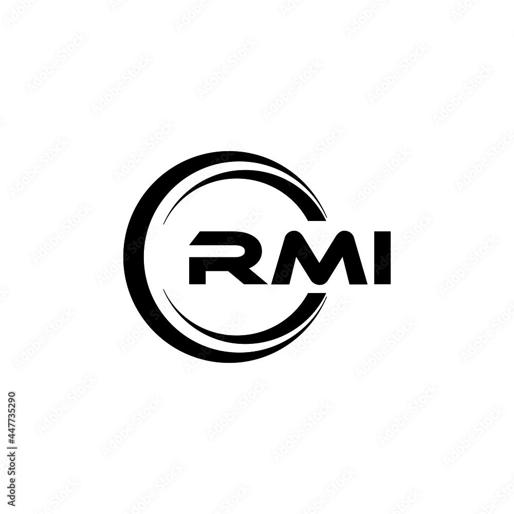 RMI letter logo design with white background in illustrator, cube logo ...
