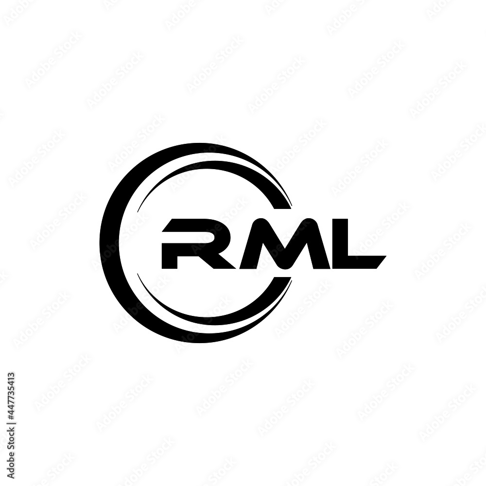 RML letter logo design with white background in illustrator, cube logo ...