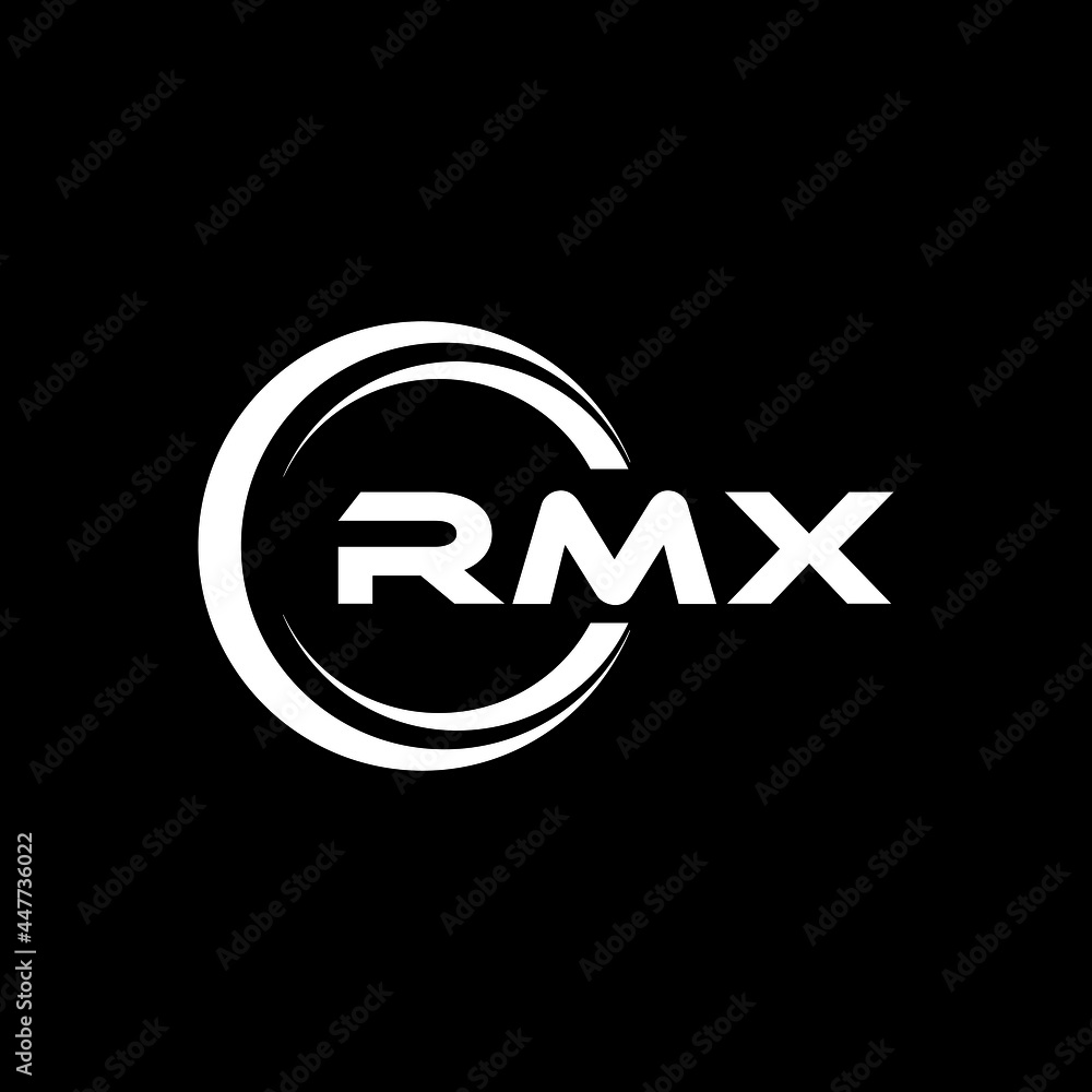RMX letter logo design with black background in illustrator, cube logo ...