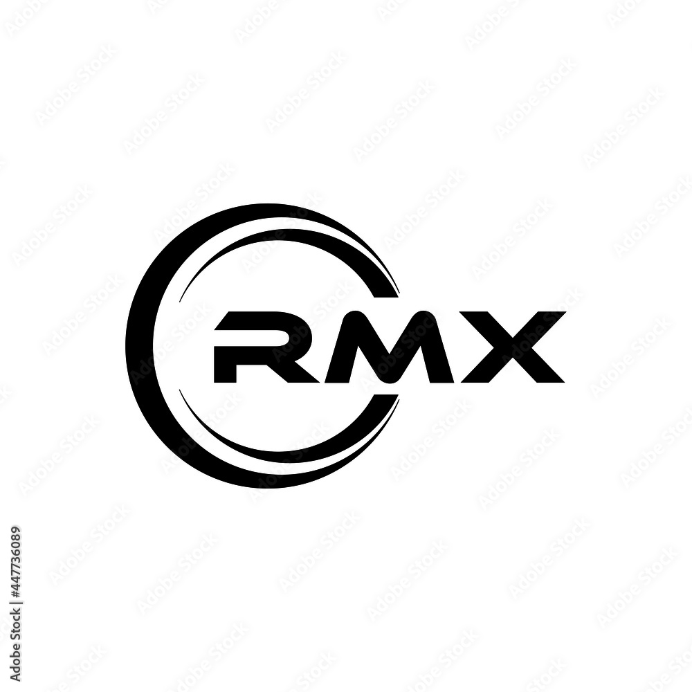 RMX letter logo design with white background in illustrator, cube logo ...