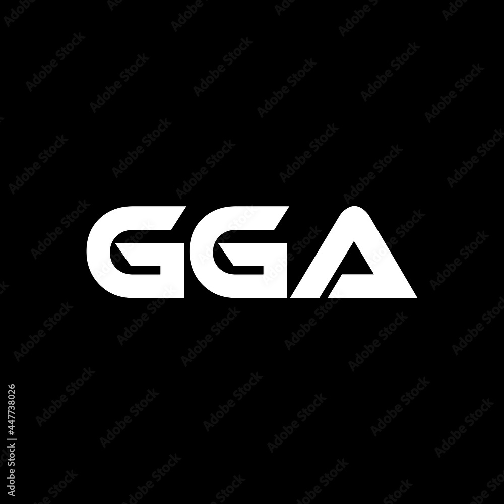 GGA letter logo design with black background in illustrator, vector ...