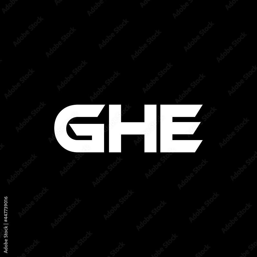 GHE letter logo design with black background in illustrator, vector ...