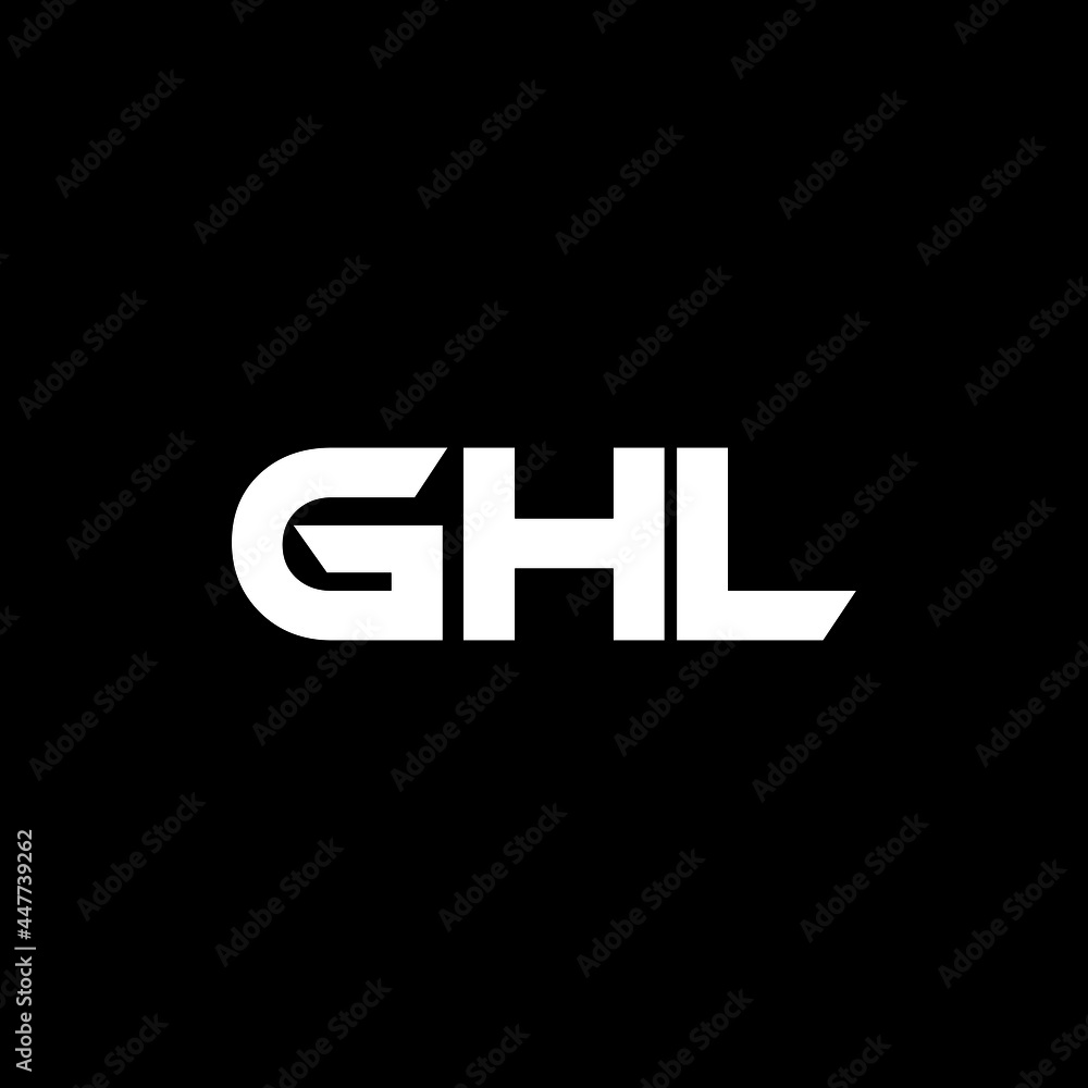 GHL letter logo design with black background in illustrator, vector ...