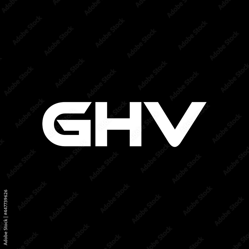 GHV letter logo design with black background in illustrator, vector ...