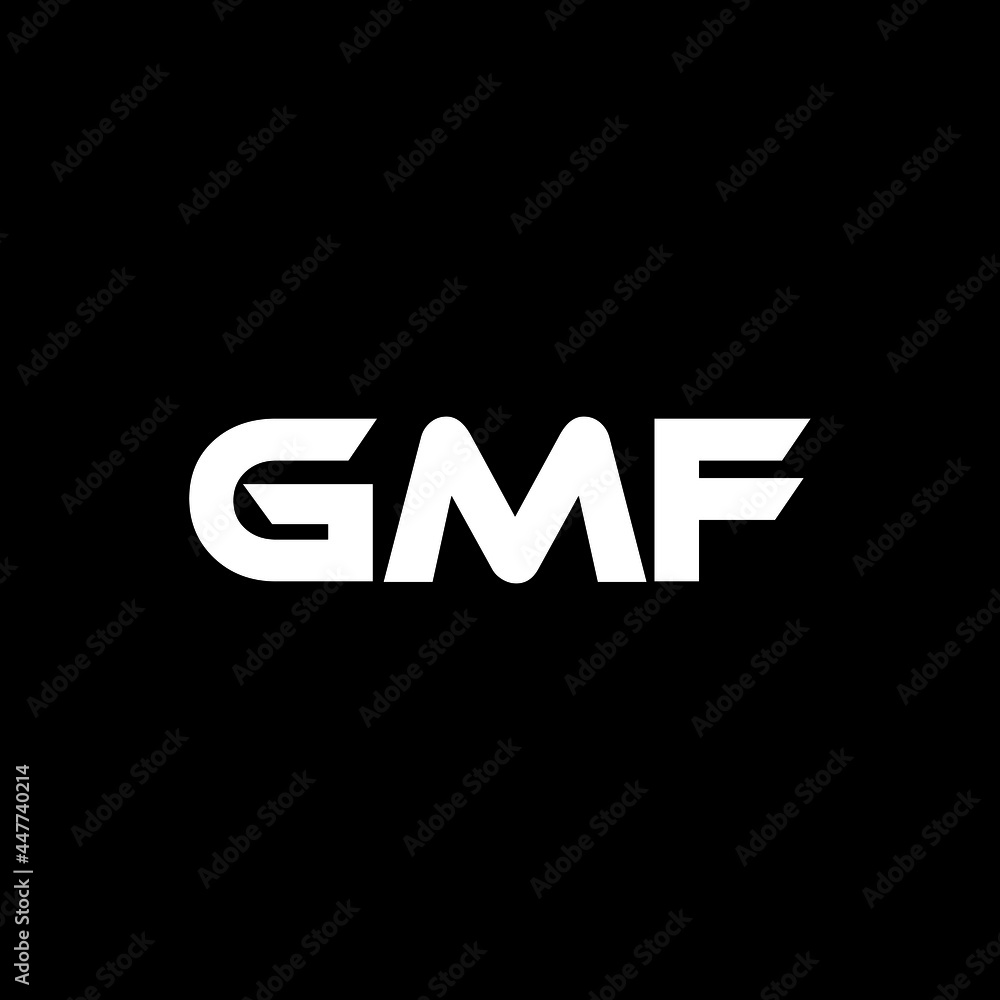GMF letter logo design with black background in illustrator, vector ...
