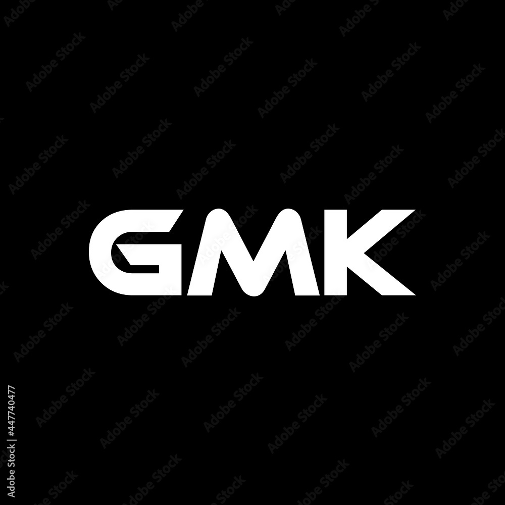 GMK letter logo design with black background in illustrator, vector ...