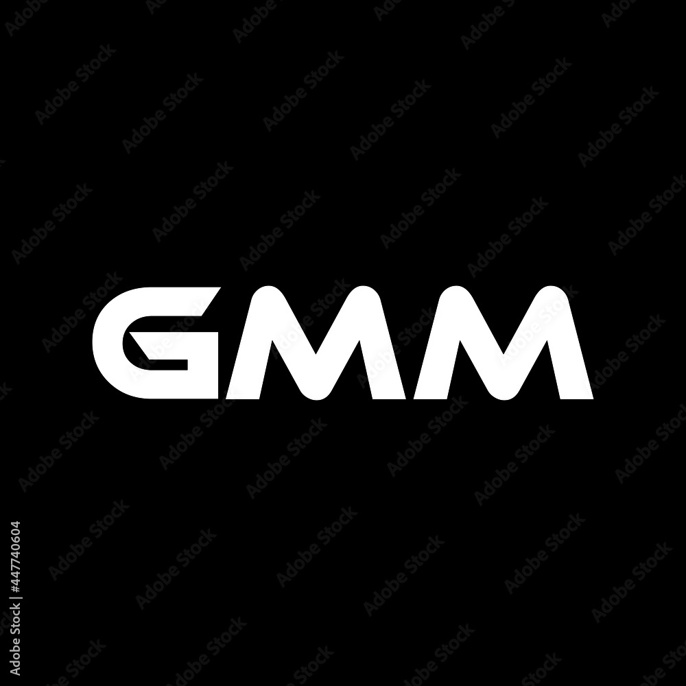 GMM letter logo design with black background in illustrator, vector ...