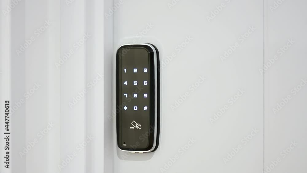 Digital Door Lock Enter Password Open the Door With Keyless Stock ビデオ ...