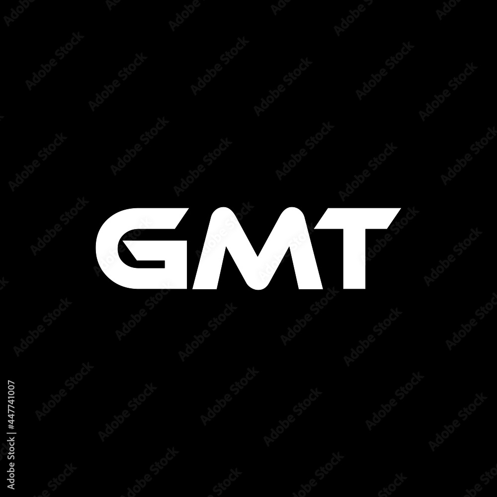 GMT letter logo design with black background in illustrator, vector ...