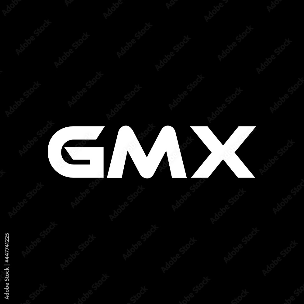 Vetor do Stock: GMX letter logo design with black background in ...