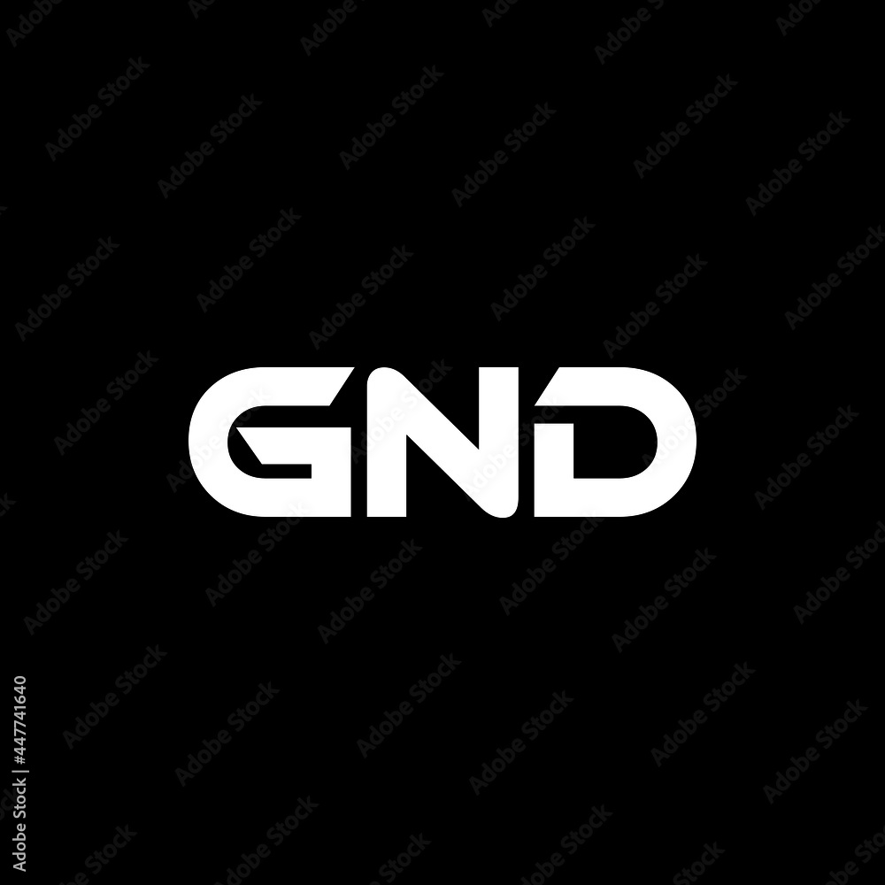 GND letter logo design with black background in illustrator, vector ...