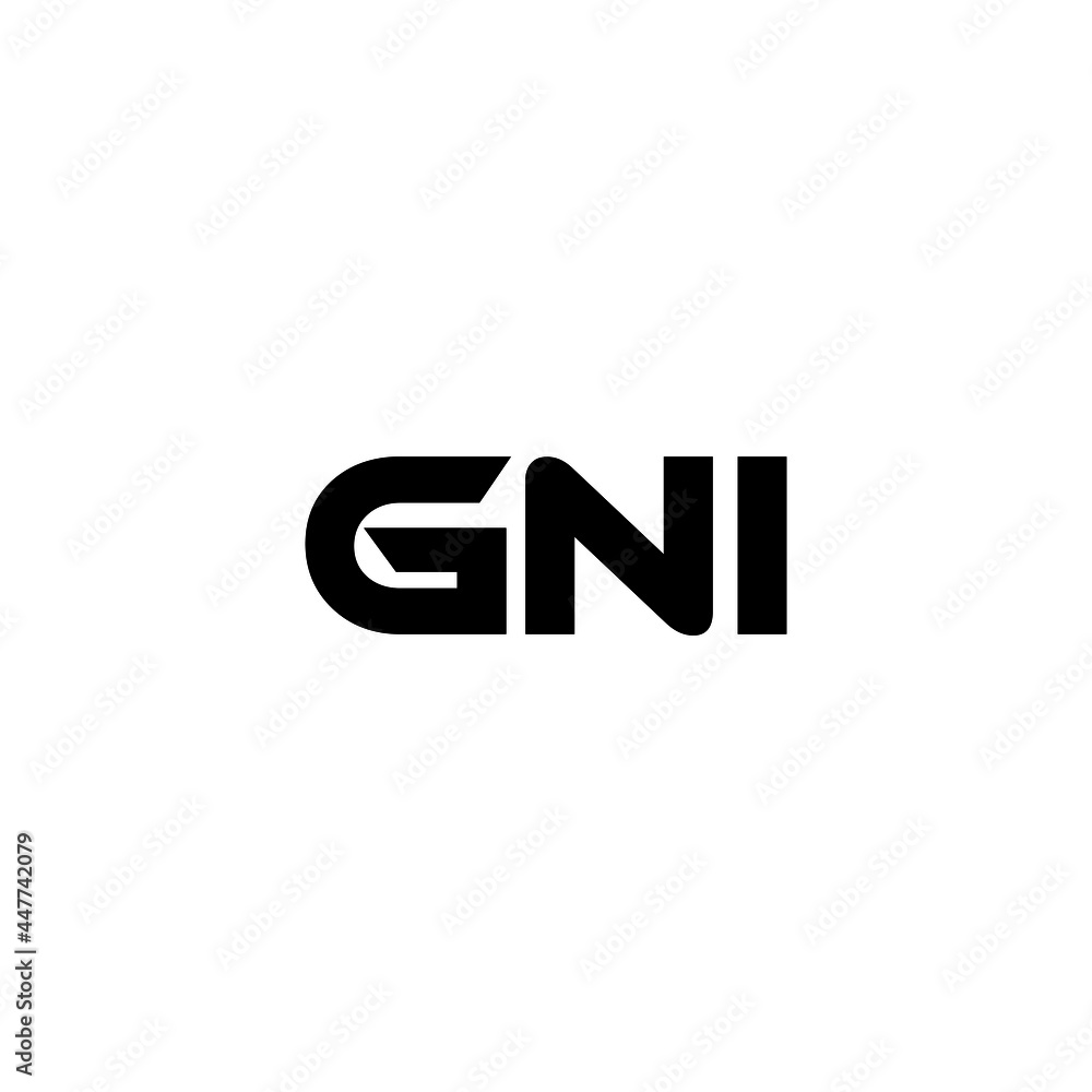 GNI letter logo design with white background in illustrator, vector ...