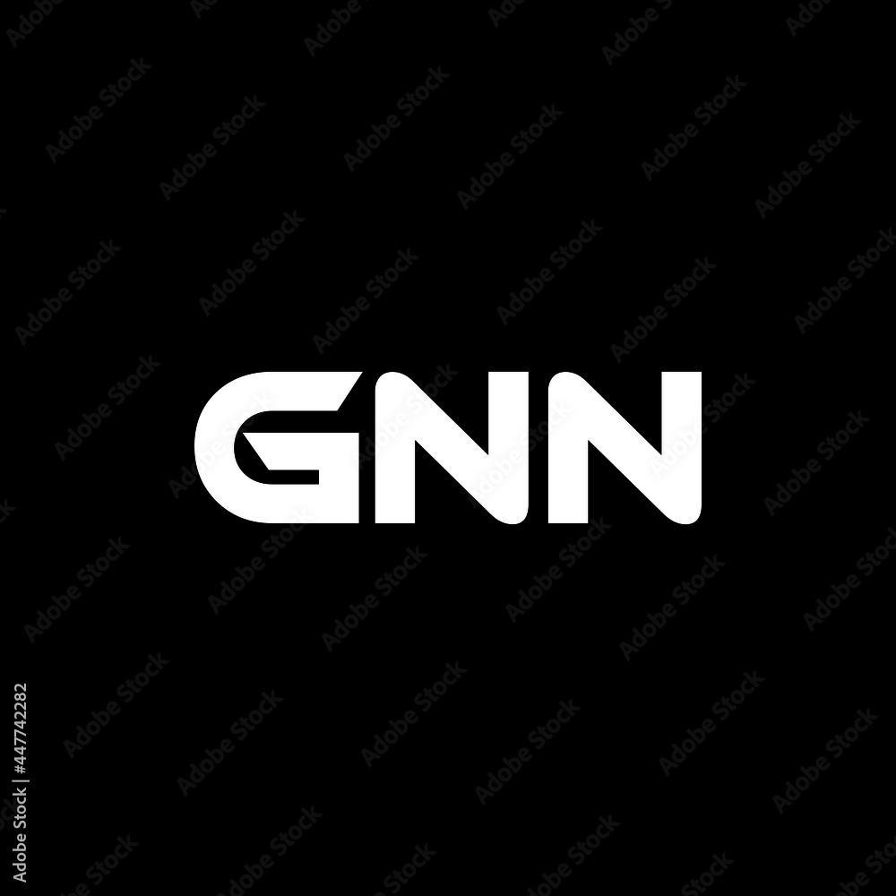 GNN letter logo design with black background in illustrator, vector ...