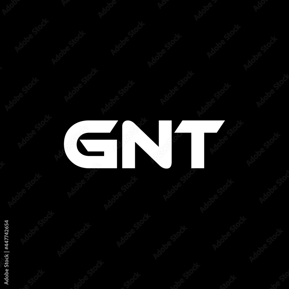 GNT letter logo design with black background in illustrator, vector ...