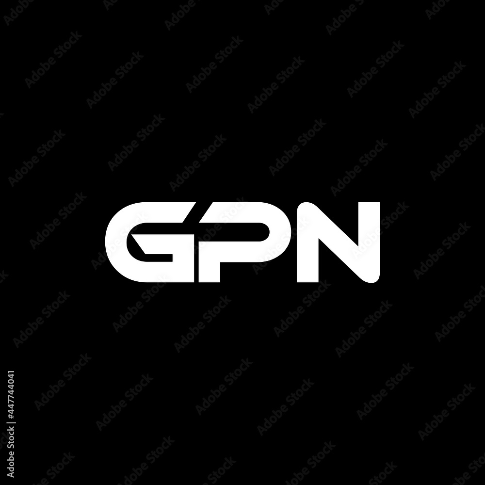 GPN letter logo design with black background in illustrator, vector ...