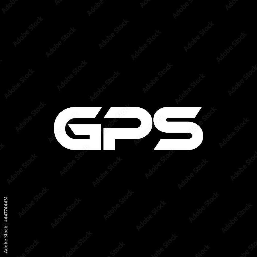 Vecteur Stock GPS letter logo design with black background in ...