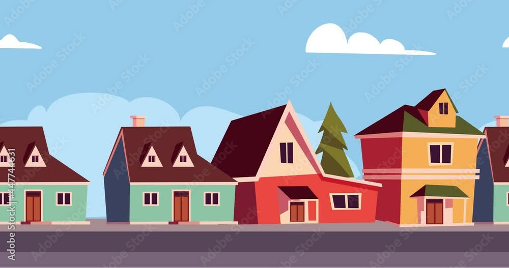 housing home real estate building never ending looped background ...