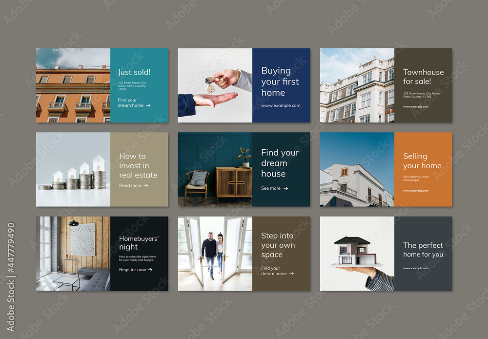 Real Estate Advertising Banner Layout Stock Template | Adobe Stock