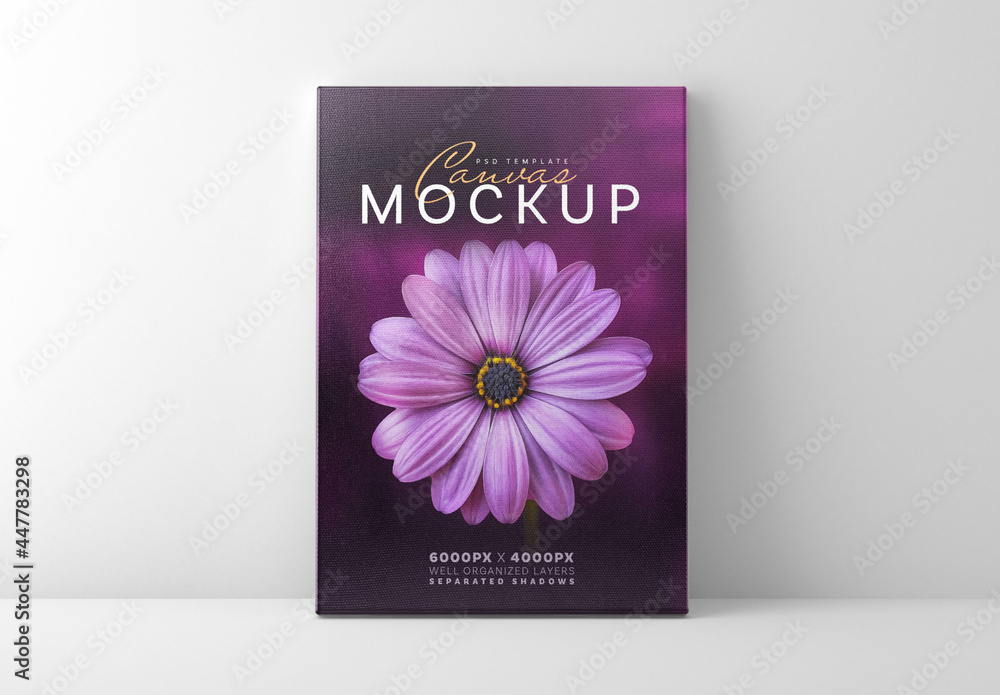 Portrait Canvas Mockup Stock Template | Adobe Stock