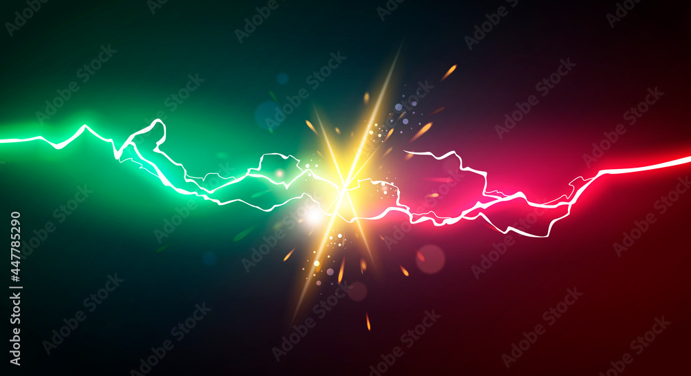 Vector Illustration Energy Lightning For Power Battle Stock Vector ...