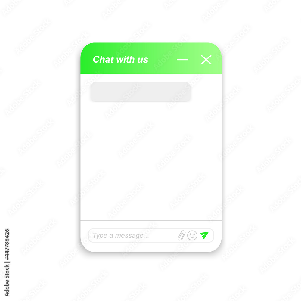 Chatbot window mockup. Life chat form. Virtual assistant bot layout ...