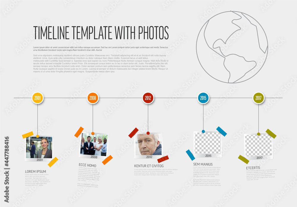 Infographic Photo Snapshots Timeline Template Stock Template | Adobe Stock