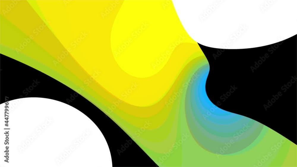 Cartoon color abstract background animation with big black and white ...