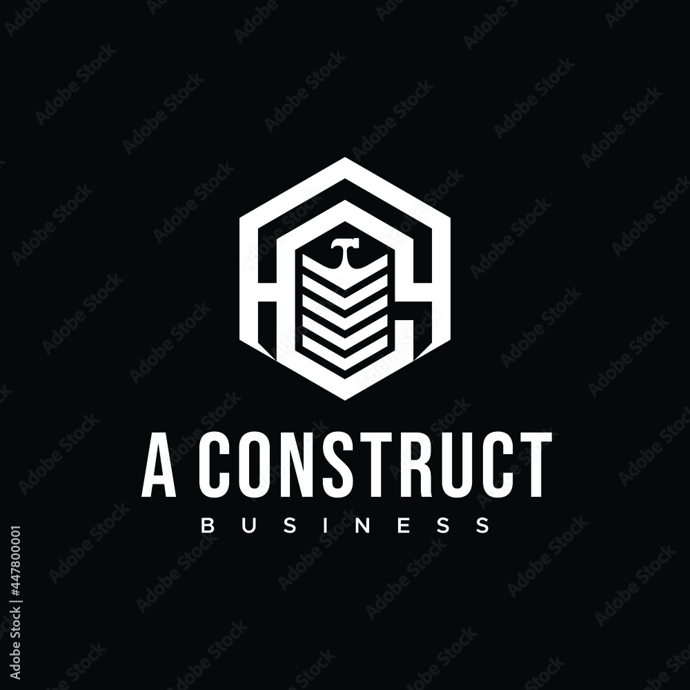 Geometric Letter A C construction logo company with hammer Stock Vector | Adobe Stock