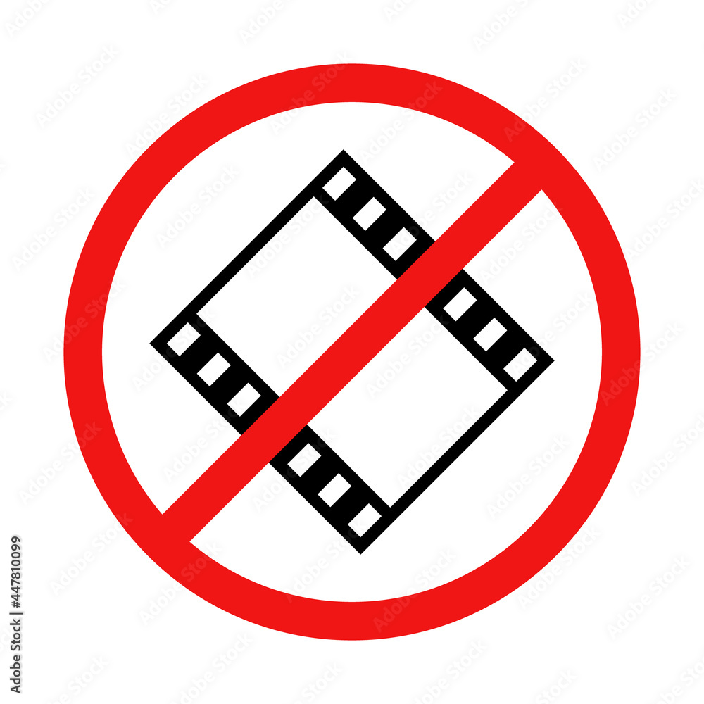 Vector No Film Sign Illustration Stock Vector | Adobe Stock