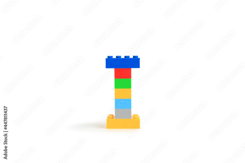 Alphabet letters I from colorful plastic brick block constructor ...