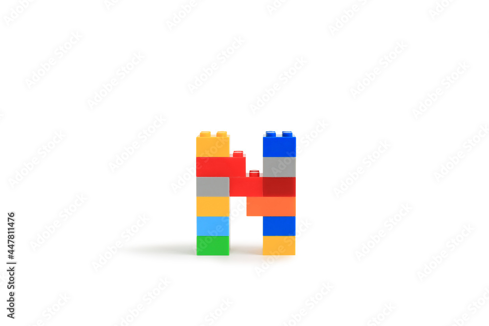 Alphabet letters N from colorful plastic brick block constructor ...