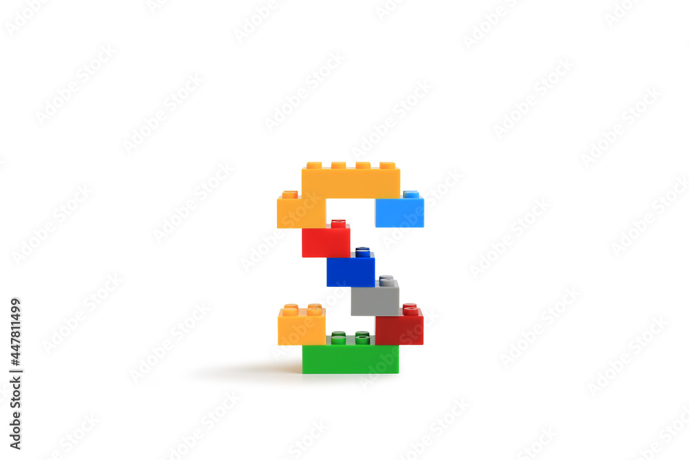 Alphabet letters S from colorful plastic brick block constructor ...