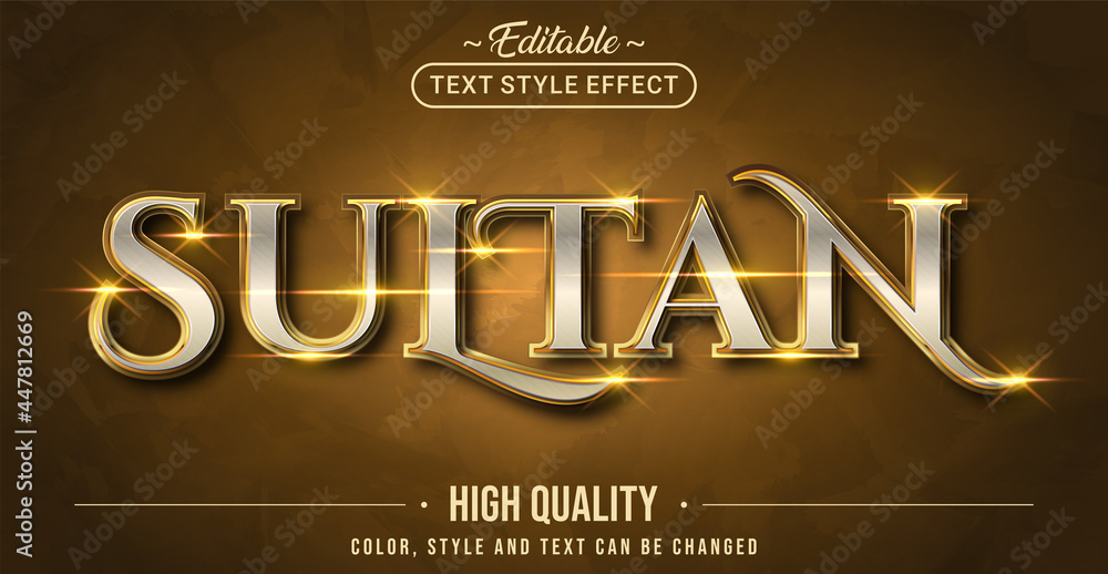 Editable text style effect - Sultan text style theme. Stock Vector ...