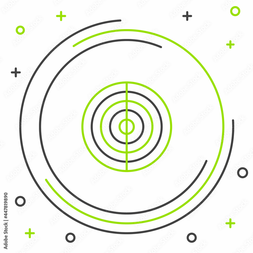 Line Earth structure icon isolated on white background. Geophysics ...