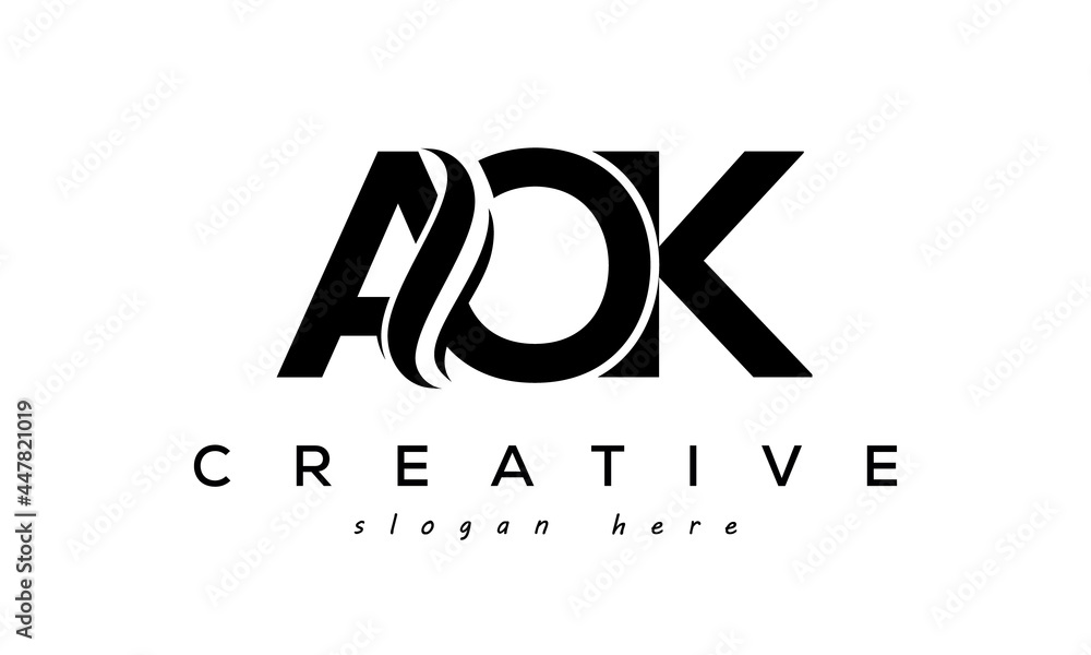 Letter AOK creative logo design vector Stock Vector | Adobe Stock