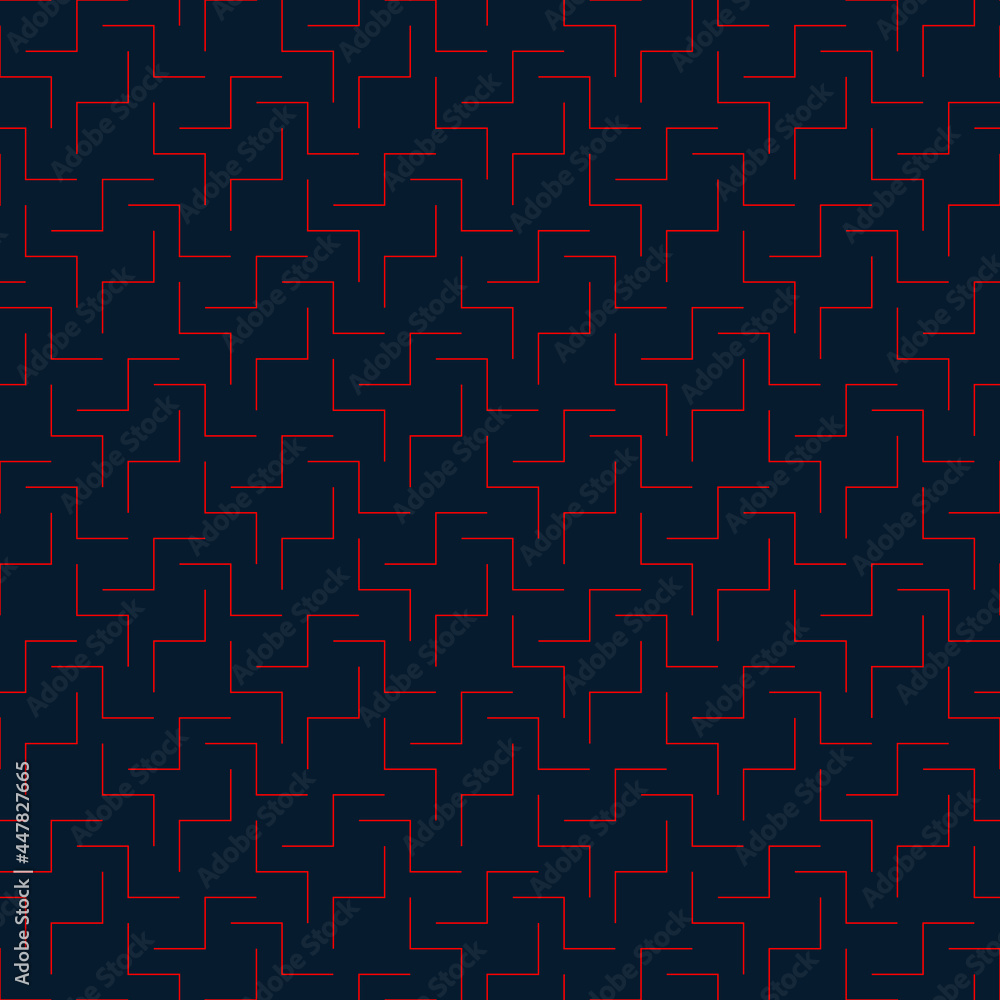 blue repetitive background with red lines. geometric shapes. modern ...