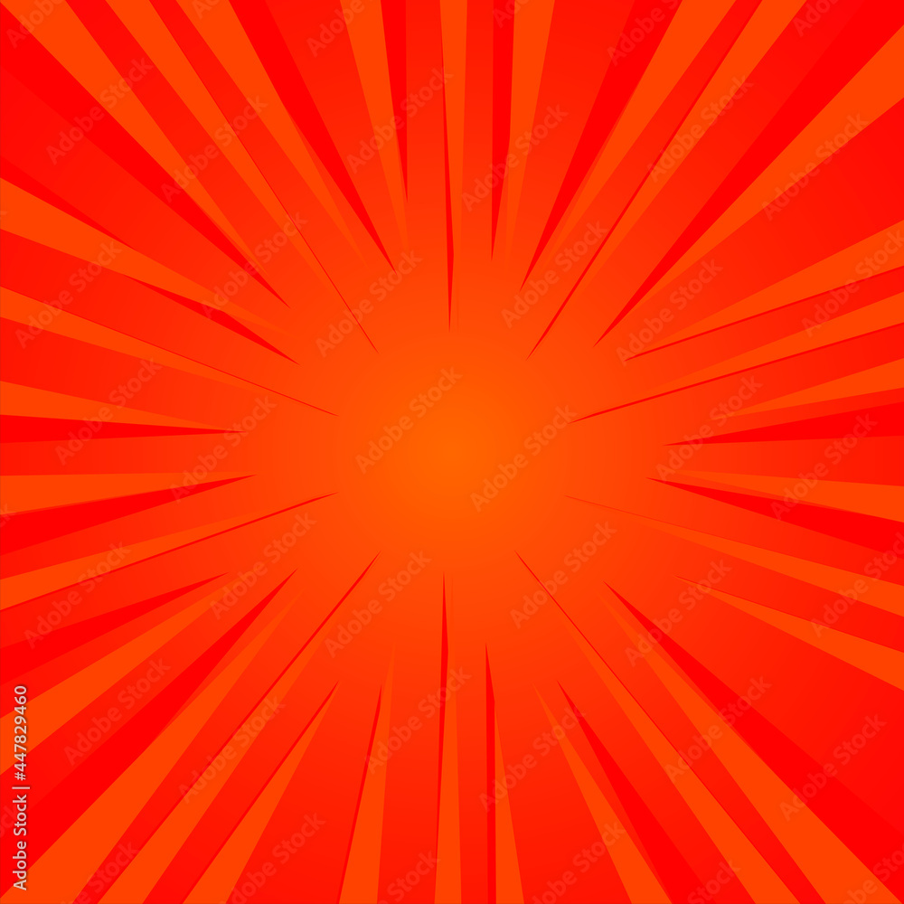 red pop art background retro cartoon explosion rays vector illustration ...