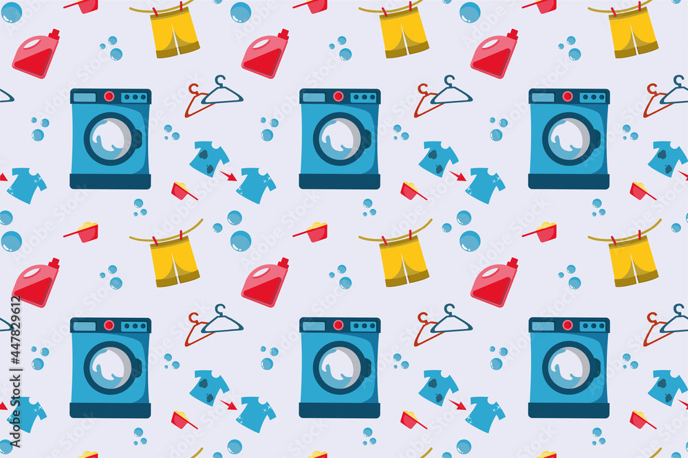 Laundry theme pattern for laundry service. Laundry pattern for ...