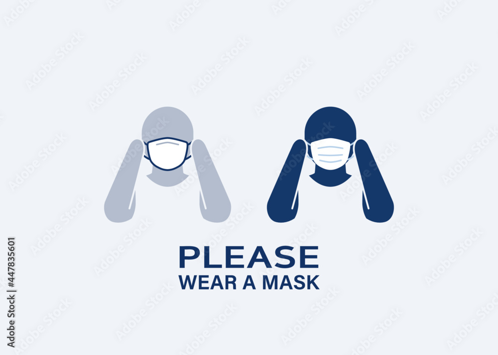 Vecteur Stock Wear a face mask: masks required for entry sign. please ...