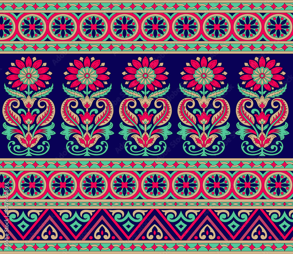 traditional border design motif background Stock Illustration | Adobe Stock