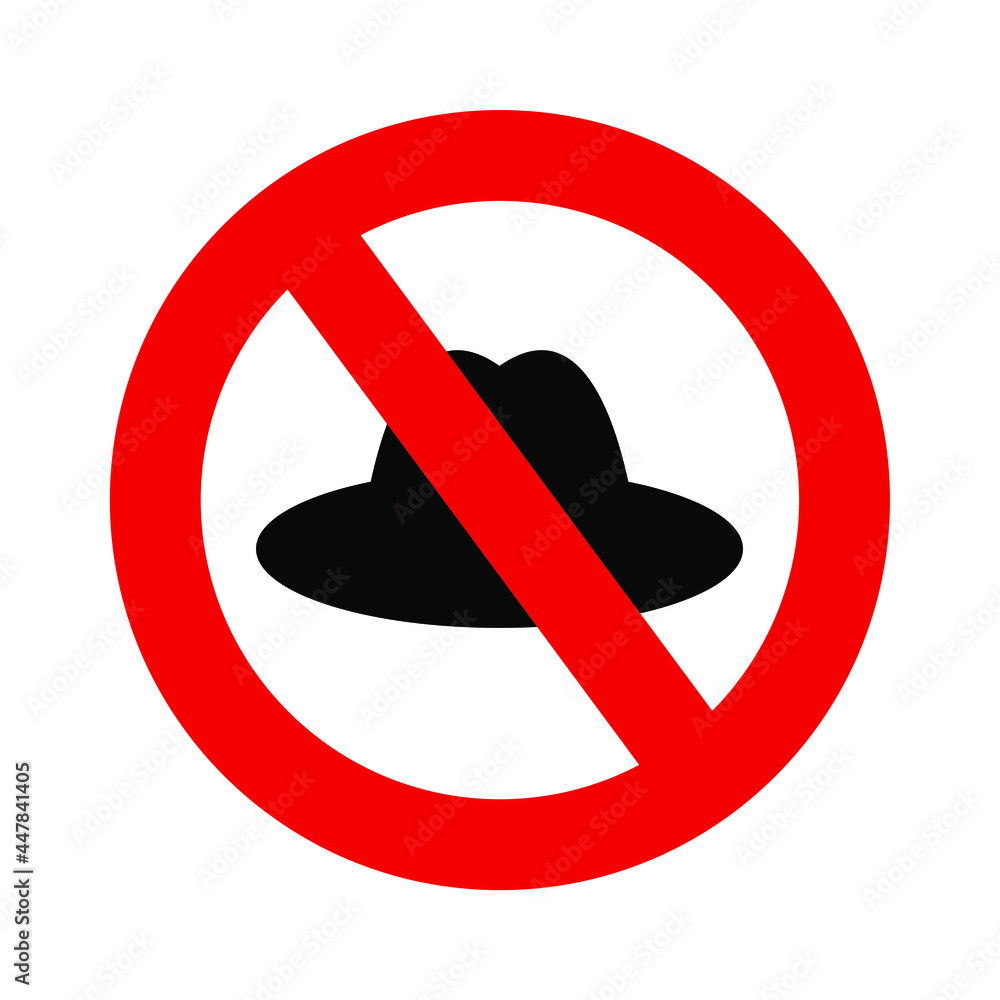 No cap and hat prohibition sign Stock Vector | Adobe Stock