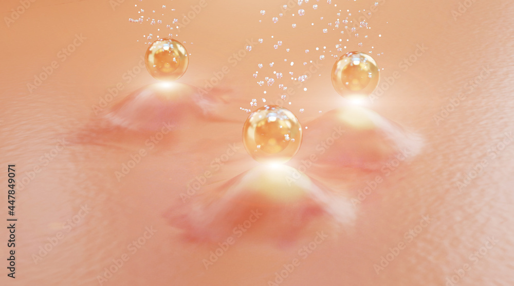 Serum through the skin layer for removing inflammatory acne. 3d ...