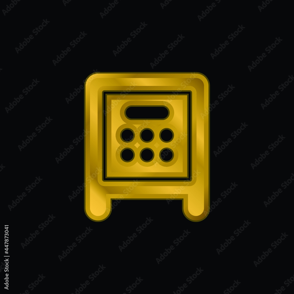 Bank Safe Box gold plated metalic icon or logo vector Stock Vector ...