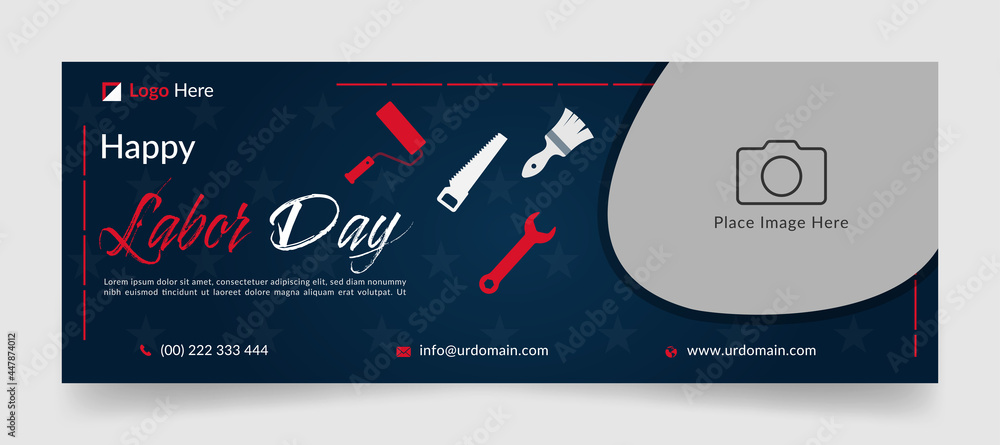 Happy Labor day facebook cover page timeline web ad banner template ...