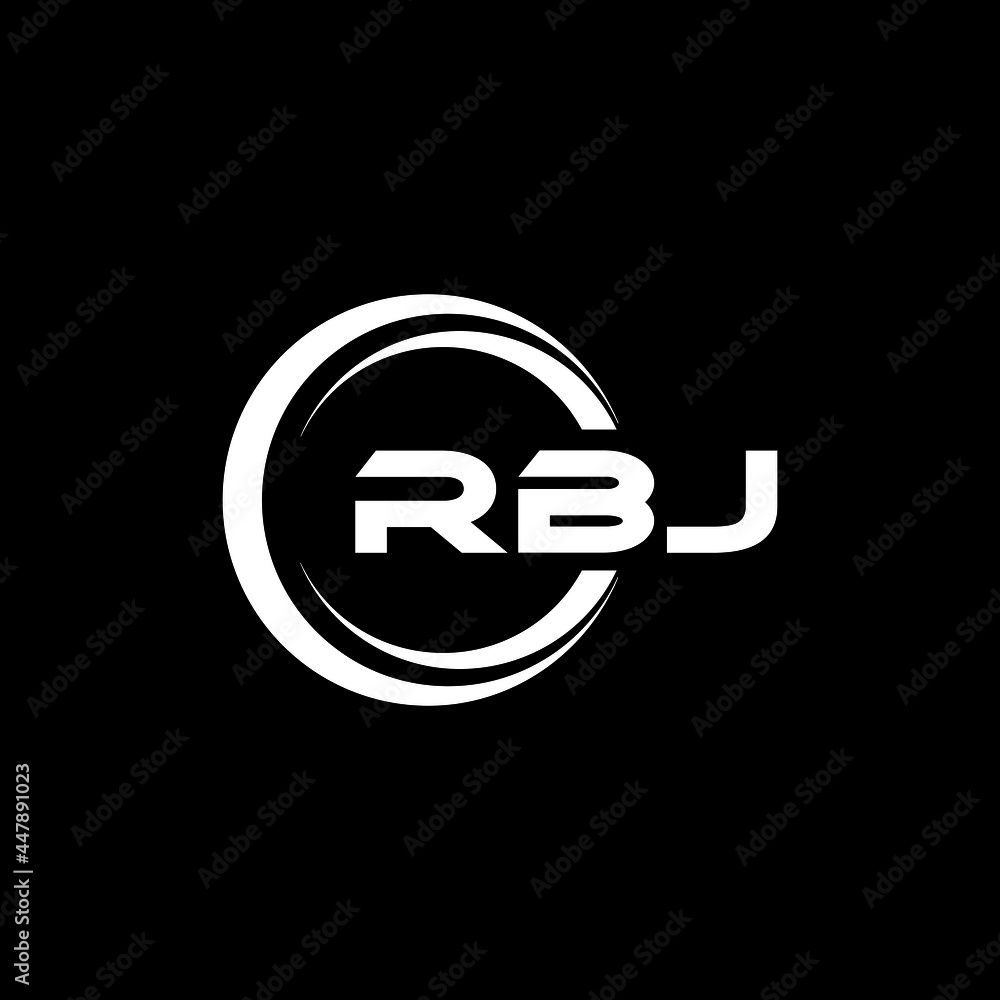 RBJ letter logo design with black background in illustrator, vector ...